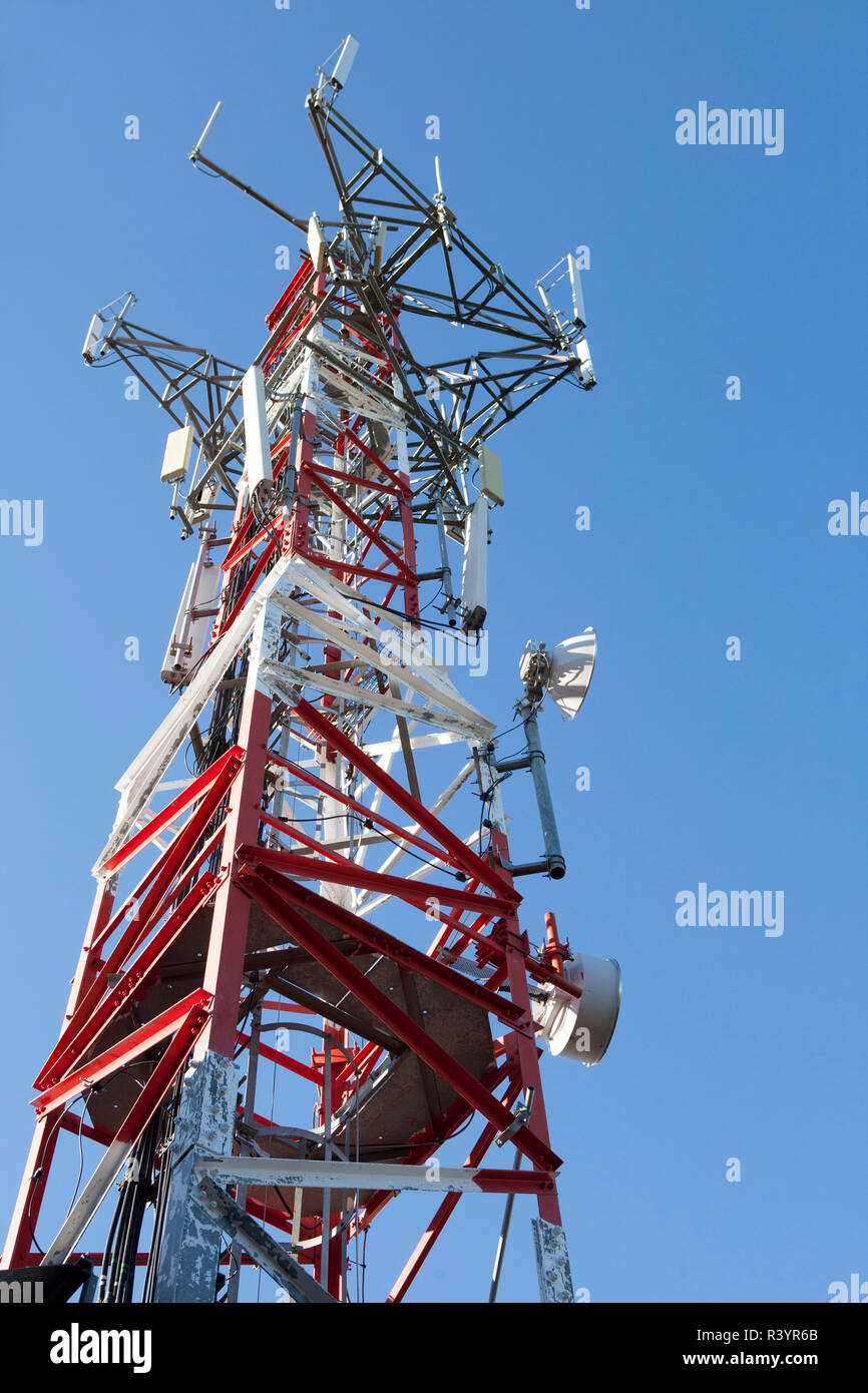 Mobile phone telecommunication tower Stock Photo - Alamy