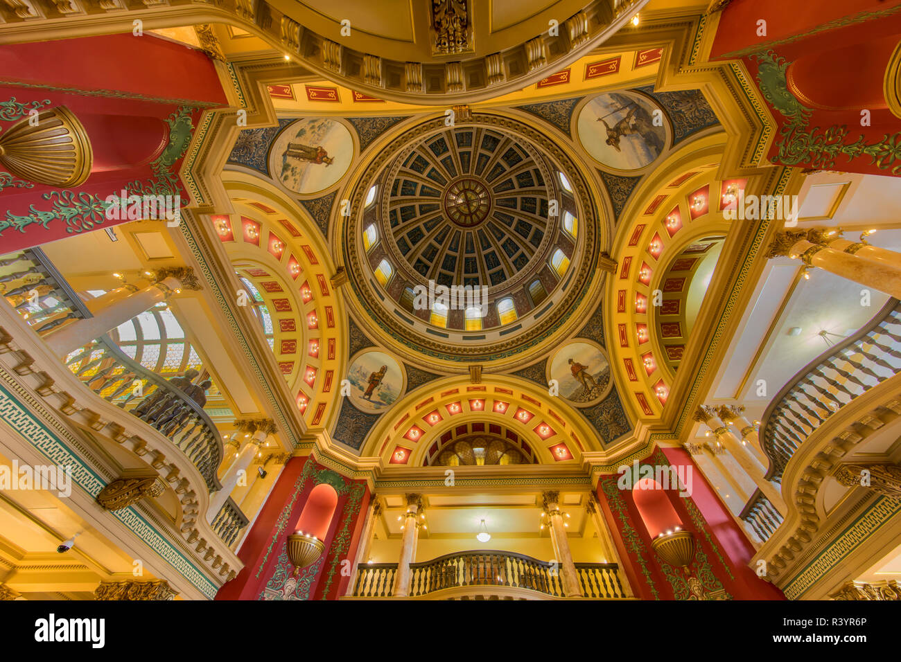Looking up at the rotunda in the State Capitol Building in Helena ...