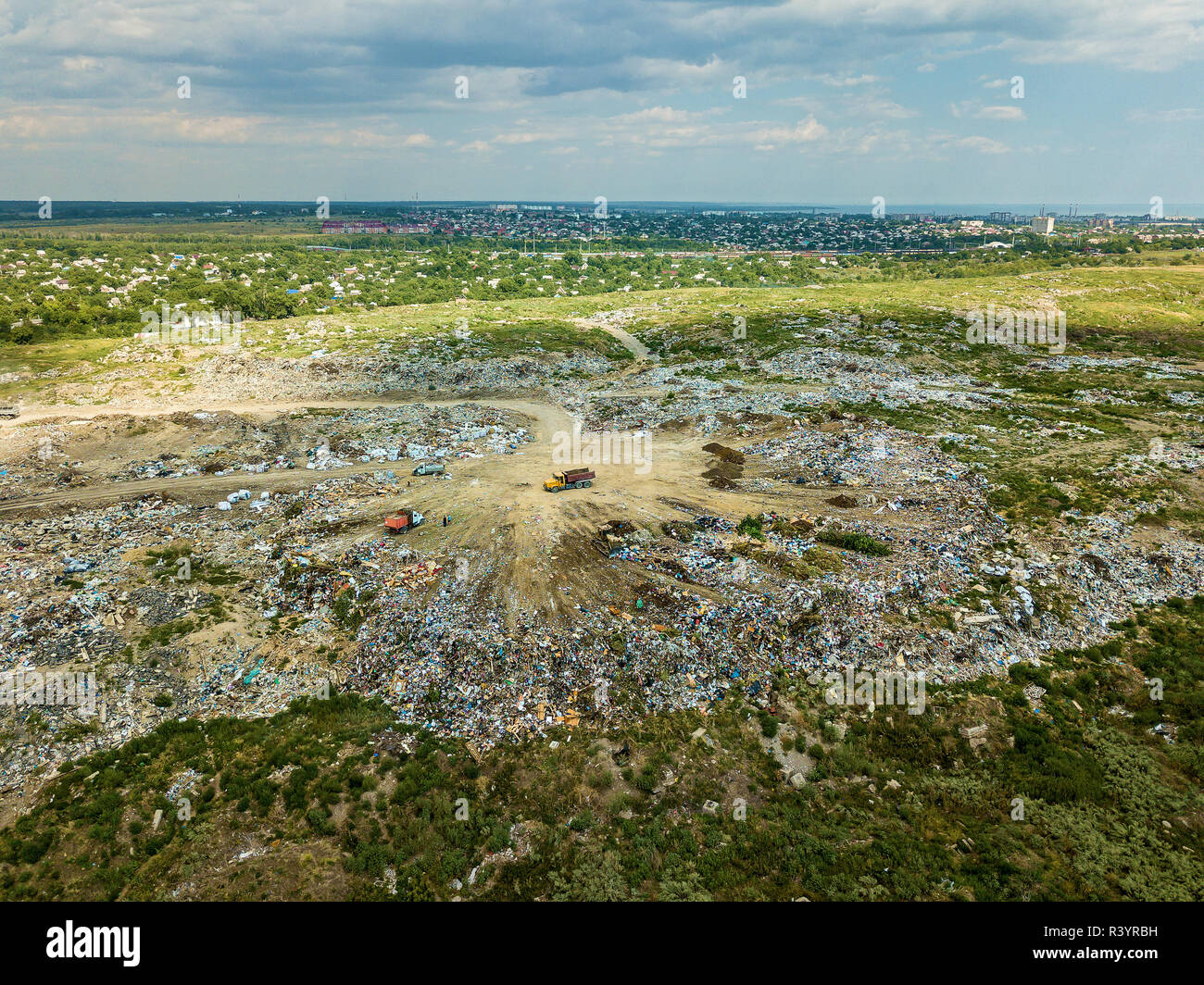 Aerial view sanitary landfill hi-res stock photography and images - Alamy