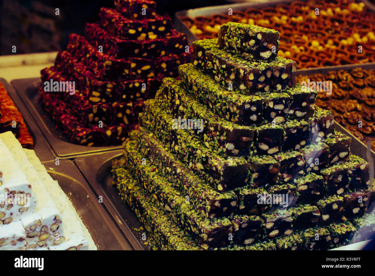 Turkish delight or lokum is a family of confections based on a gel of ...