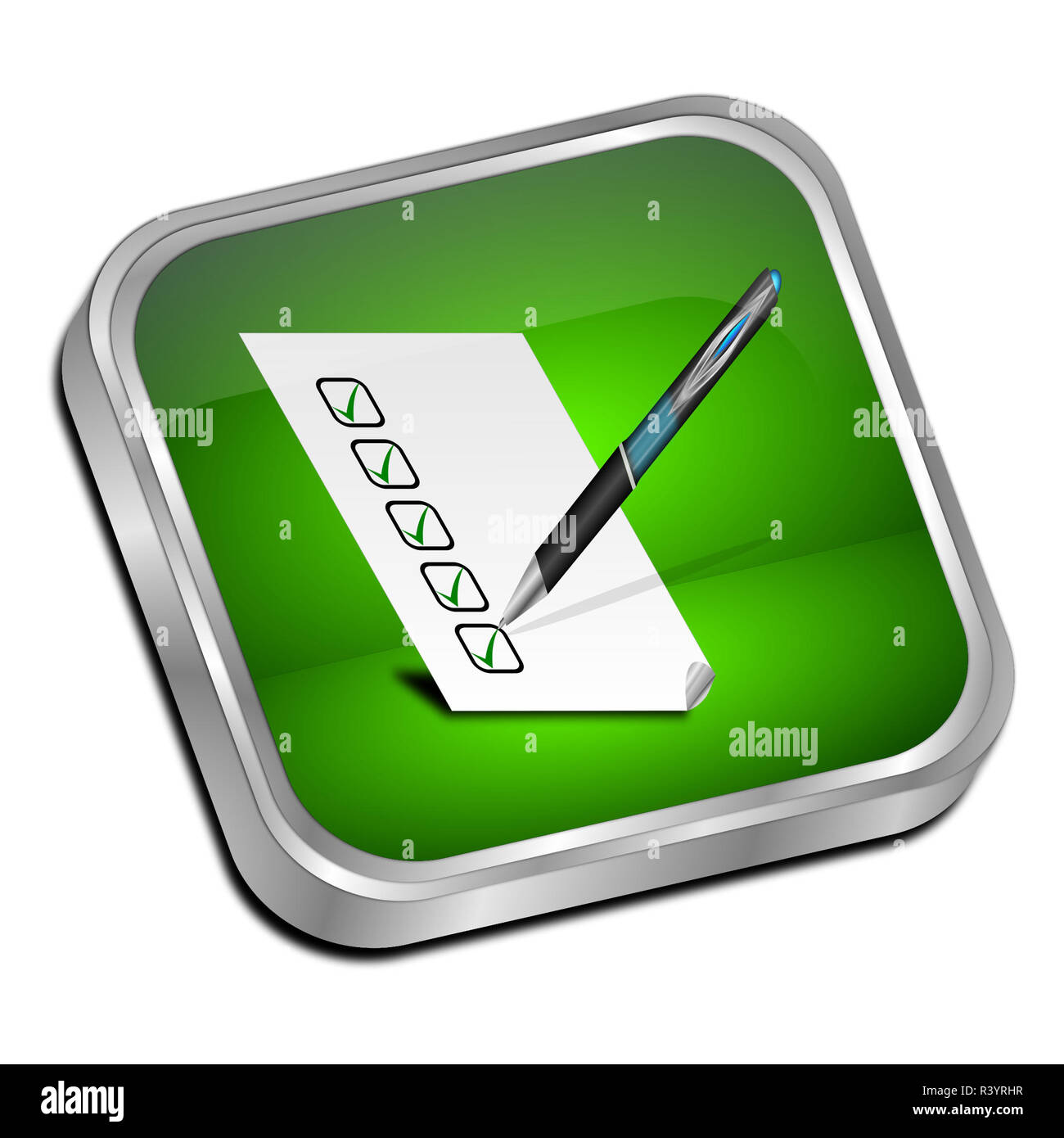 Notepad checklist green check hi-res stock photography and images - Alamy