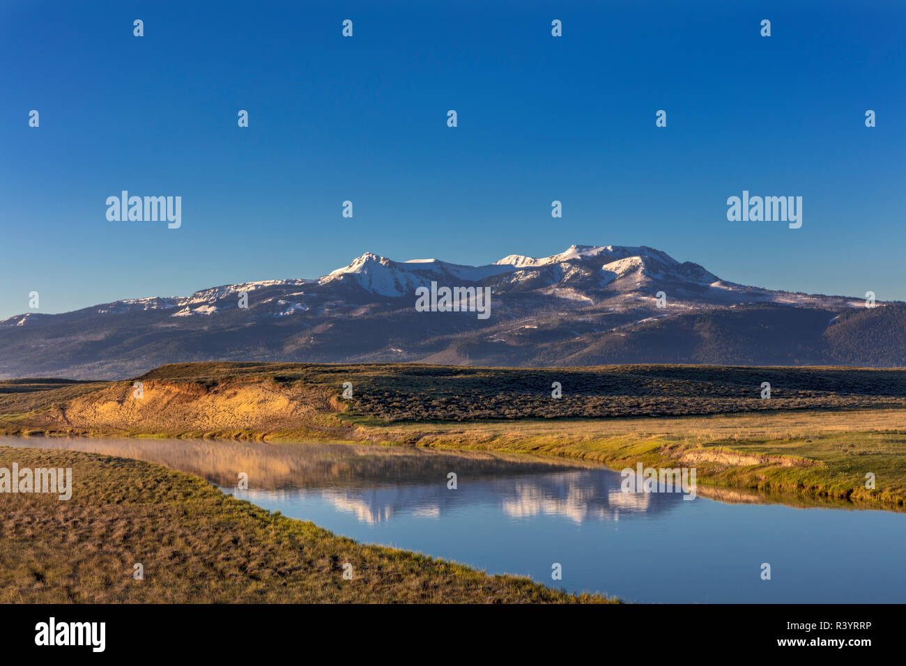 Centennial Range reflects into the Red Rock River in the Red Rocks ...