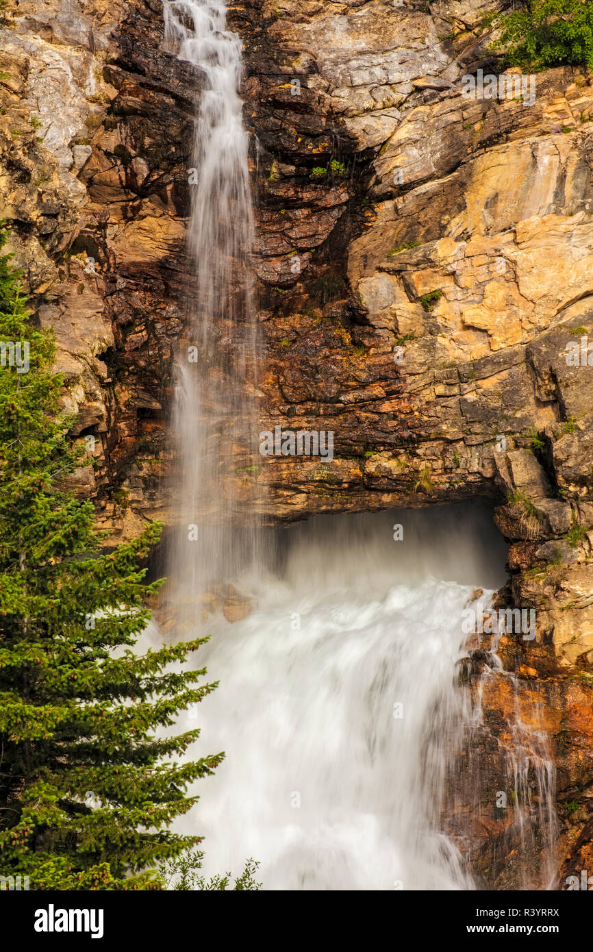 Running Eagle Falls in Glacier National Park, Montana, USA Stock Photo ...