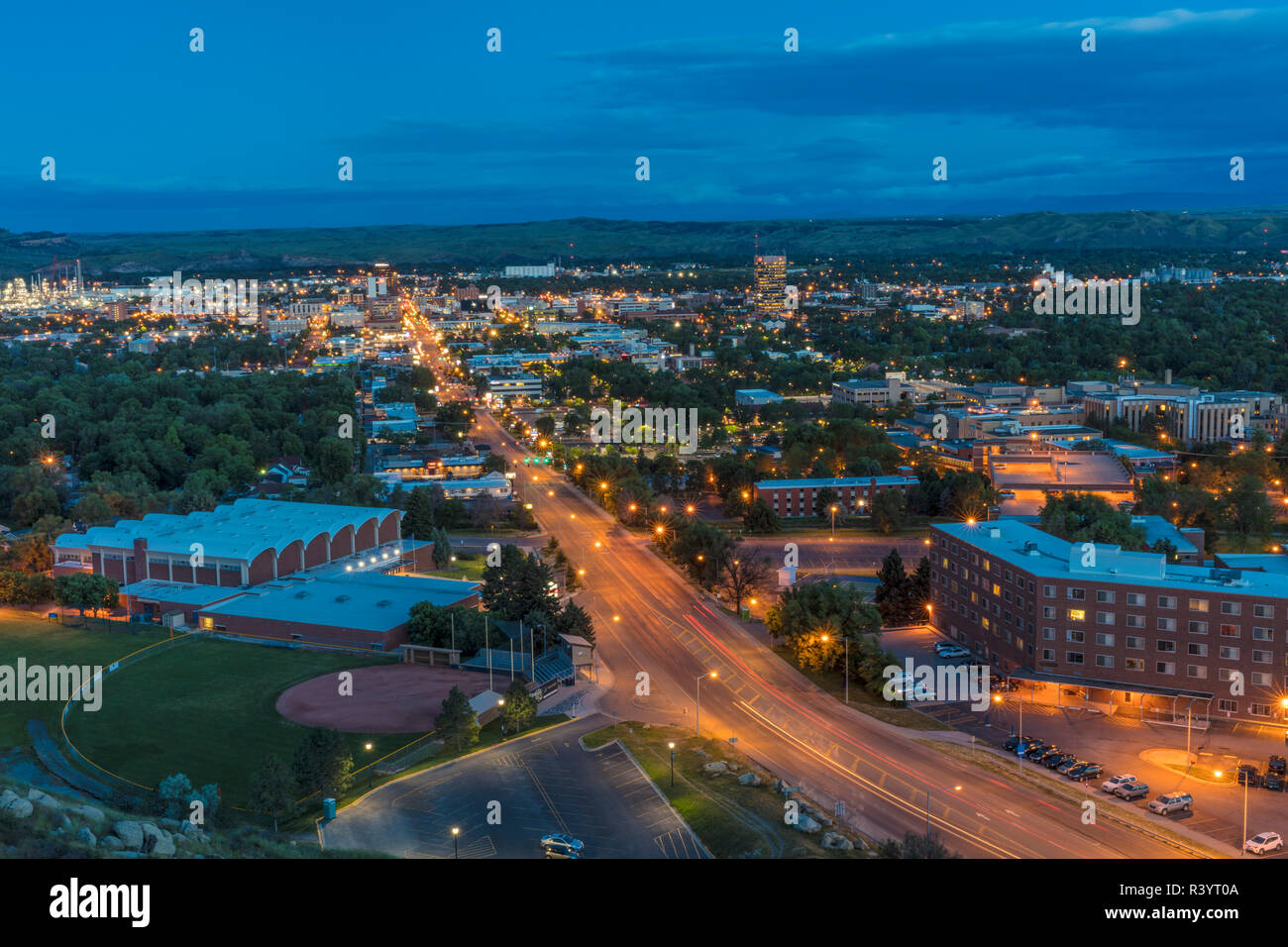 Looking down from the Rimrocks in Billings, Montana, USA Stock Photo ...