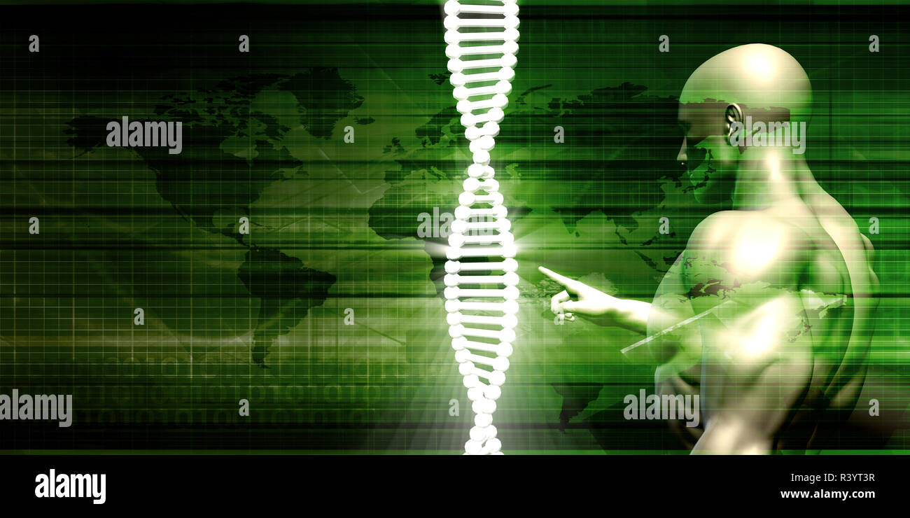 Scientist Analysing DNA Helix Strand Stock Photo - Alamy