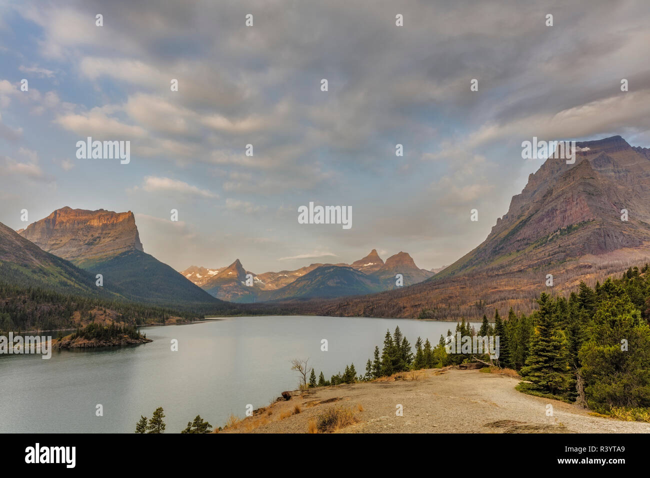St. Mary Lake from Sun Point in Glacier National Park, Montana, USA ...