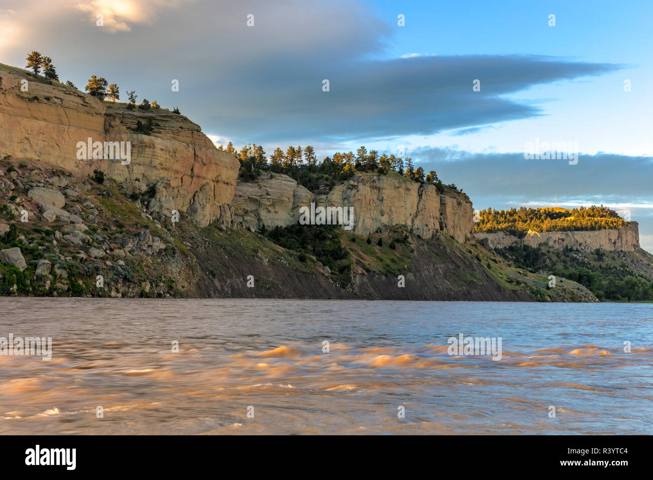 The Yellowstone River at sunrise in Billings, Montana, USA Stock Photo ...