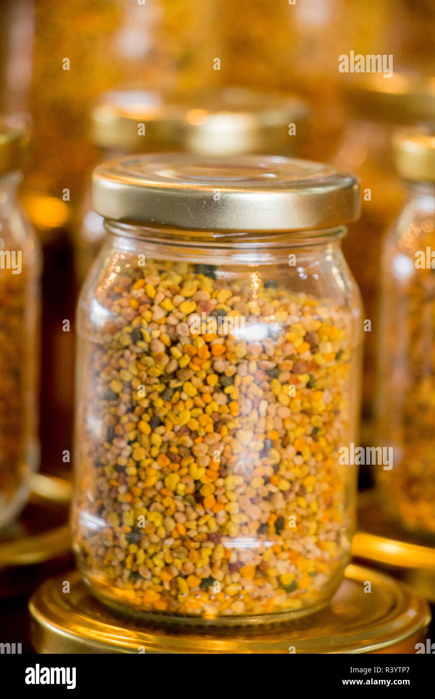 Pollen as healthy organic raw diet food in jar Stock Photo - Alamy