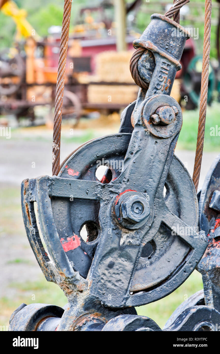 USA, Montana. Missoula, Ft. Missoula Park, Large Pulley Stock Photo - Alamy