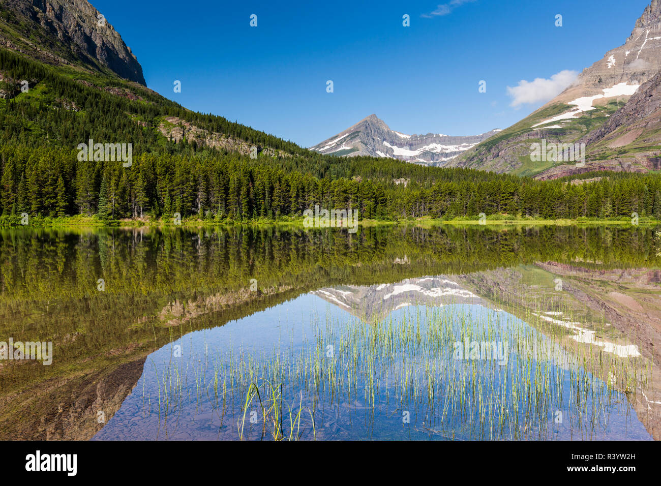 Fisher Cap Reflection, Reflection, Mountain, Fisher Cap Lake, Montana ...