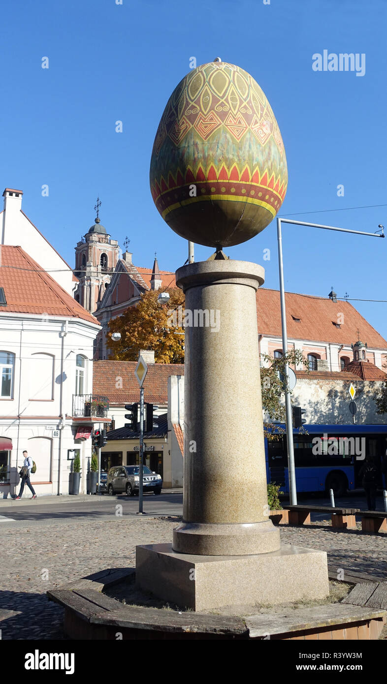 Egg statue in Vilnius Lithuania Europe Stock Photo - Alamy