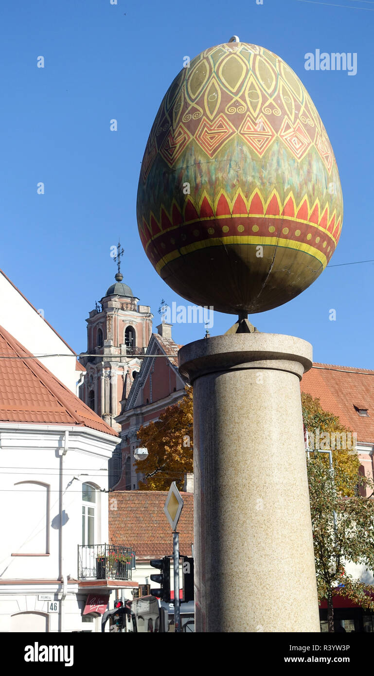 Egg statue in Vilnius Lithuania Europe Stock Photo - Alamy