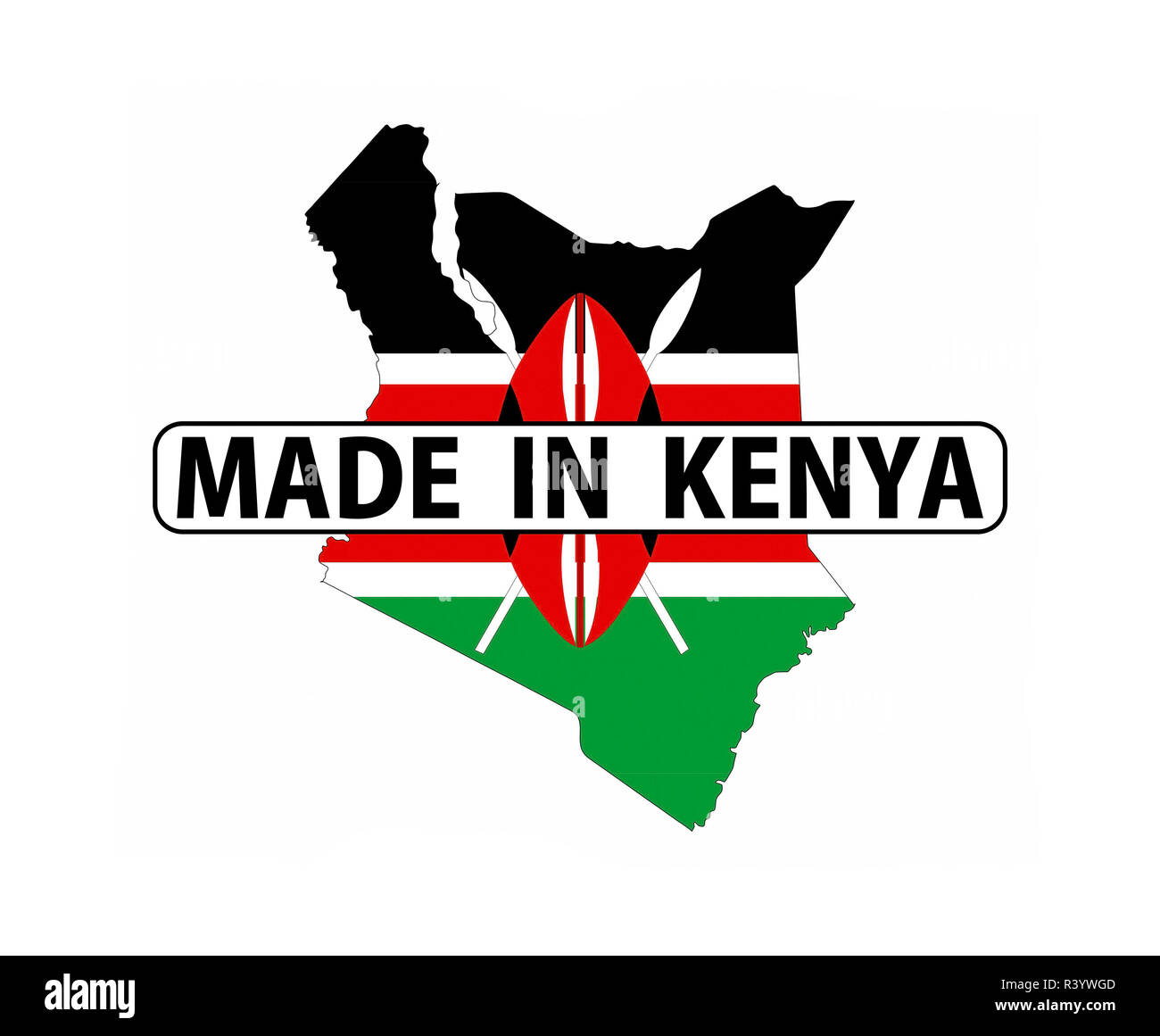 Kenya silhouette map Cut Out Stock Images & Pictures - Alamy