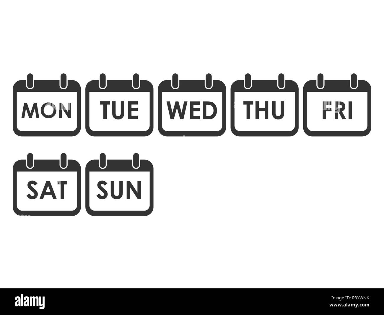 Vector illustration, flat design week Stock Vector Image & Art - Alamy