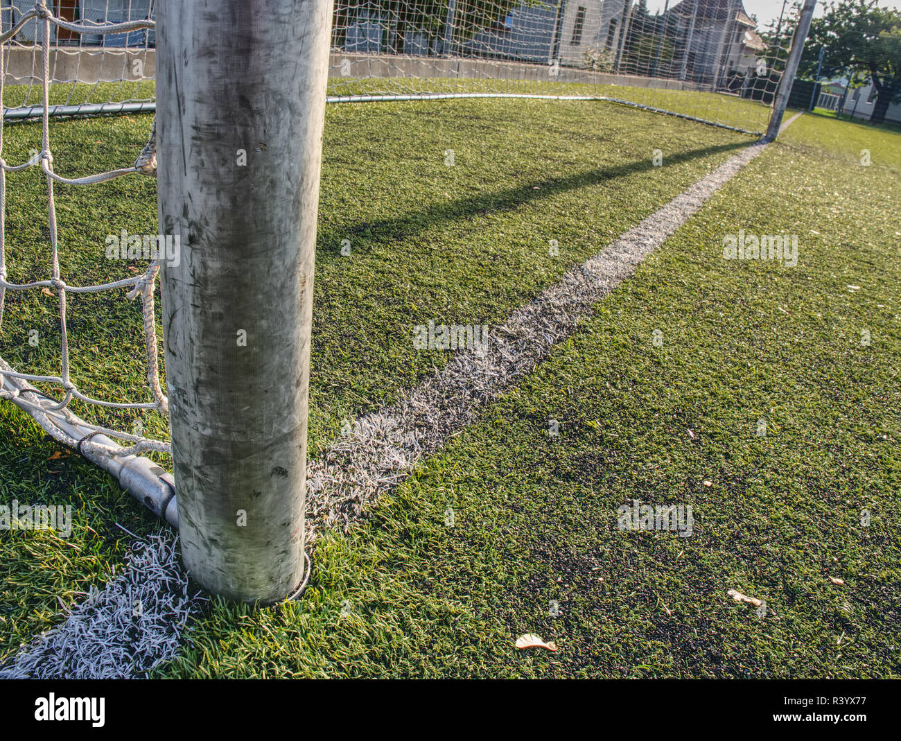 On football soccer field. Goal soccer field. Soccer football net ...