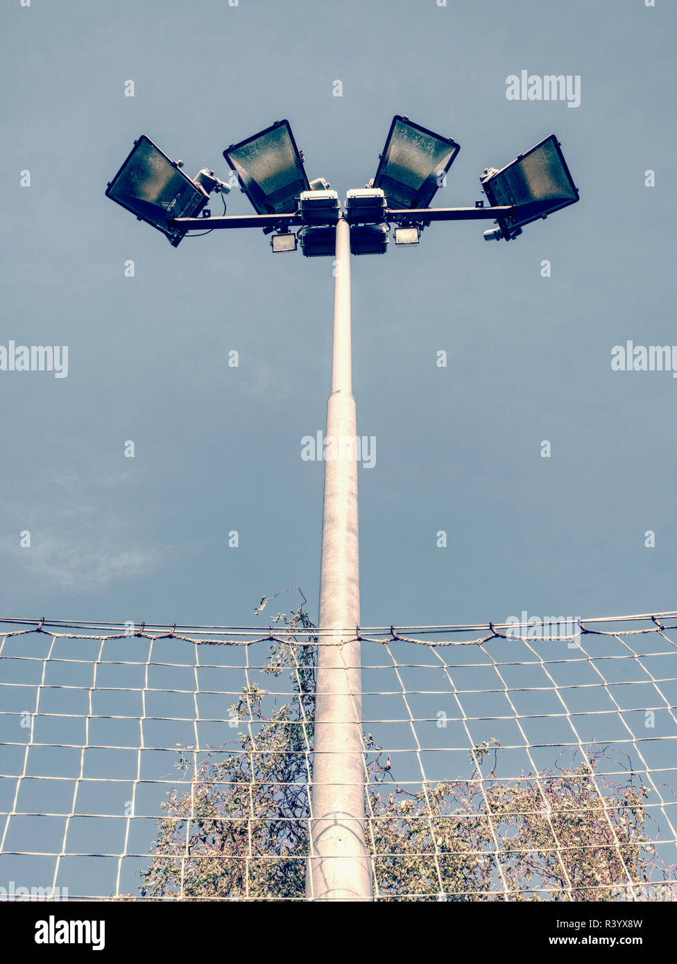 High sport stadium LED light or lamp post . The lighting equipment on ...