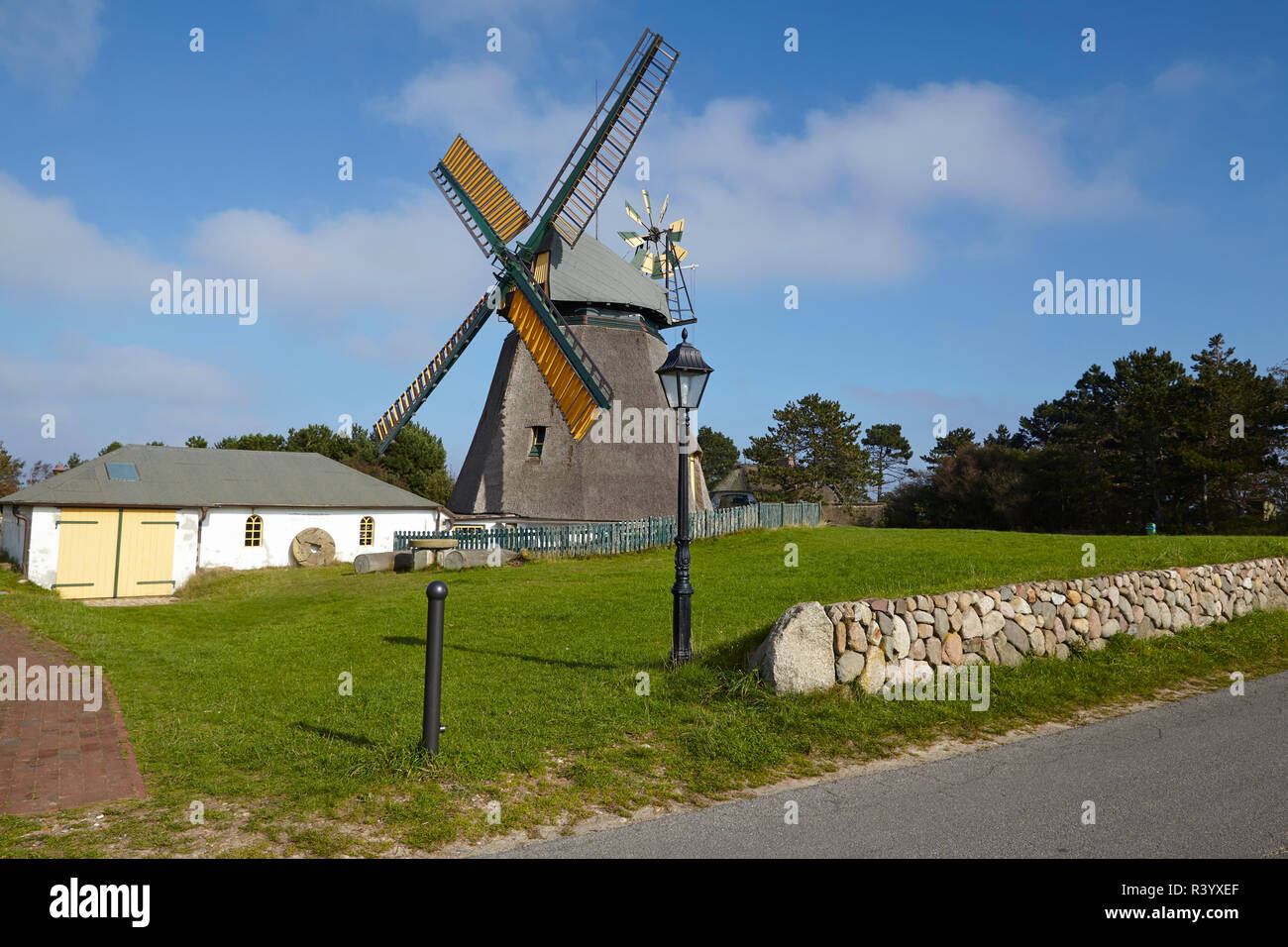 Nebel (Amrum) - Wind mill Stock Photo - Alamy