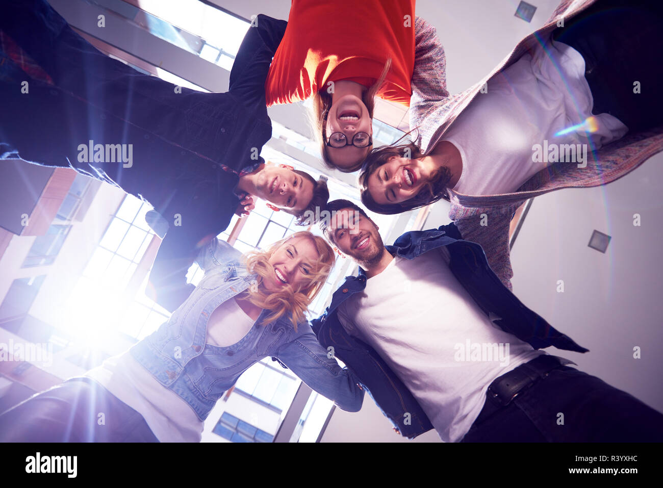 happy students celebrate Stock Photo - Alamy
