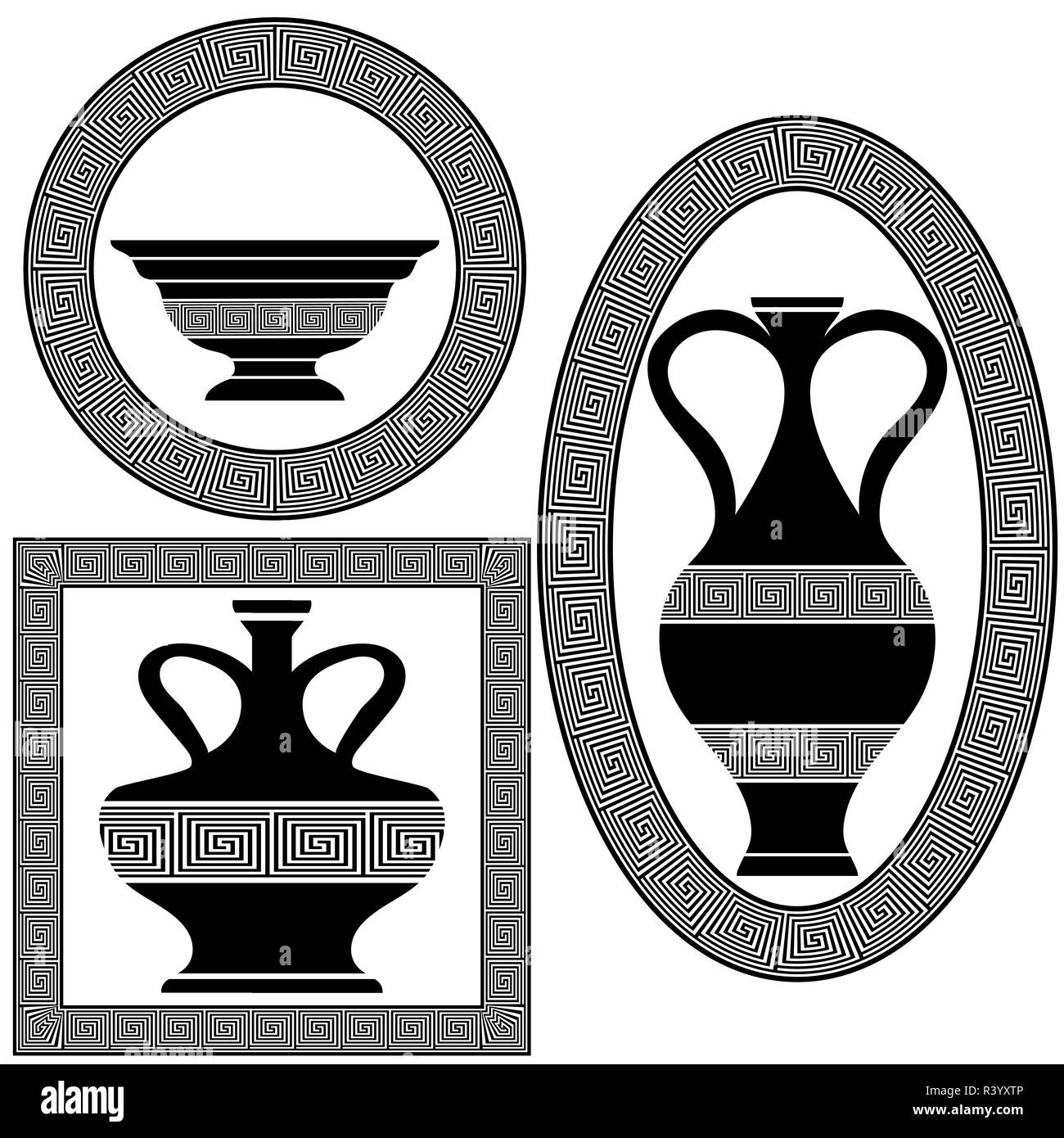 Set of Greek Frames Stock Photo - Alamy