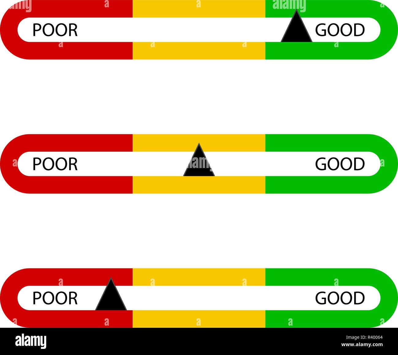 Indicator Bar Good And Poor For Business Isolated Vector Metering High Level Maximum And