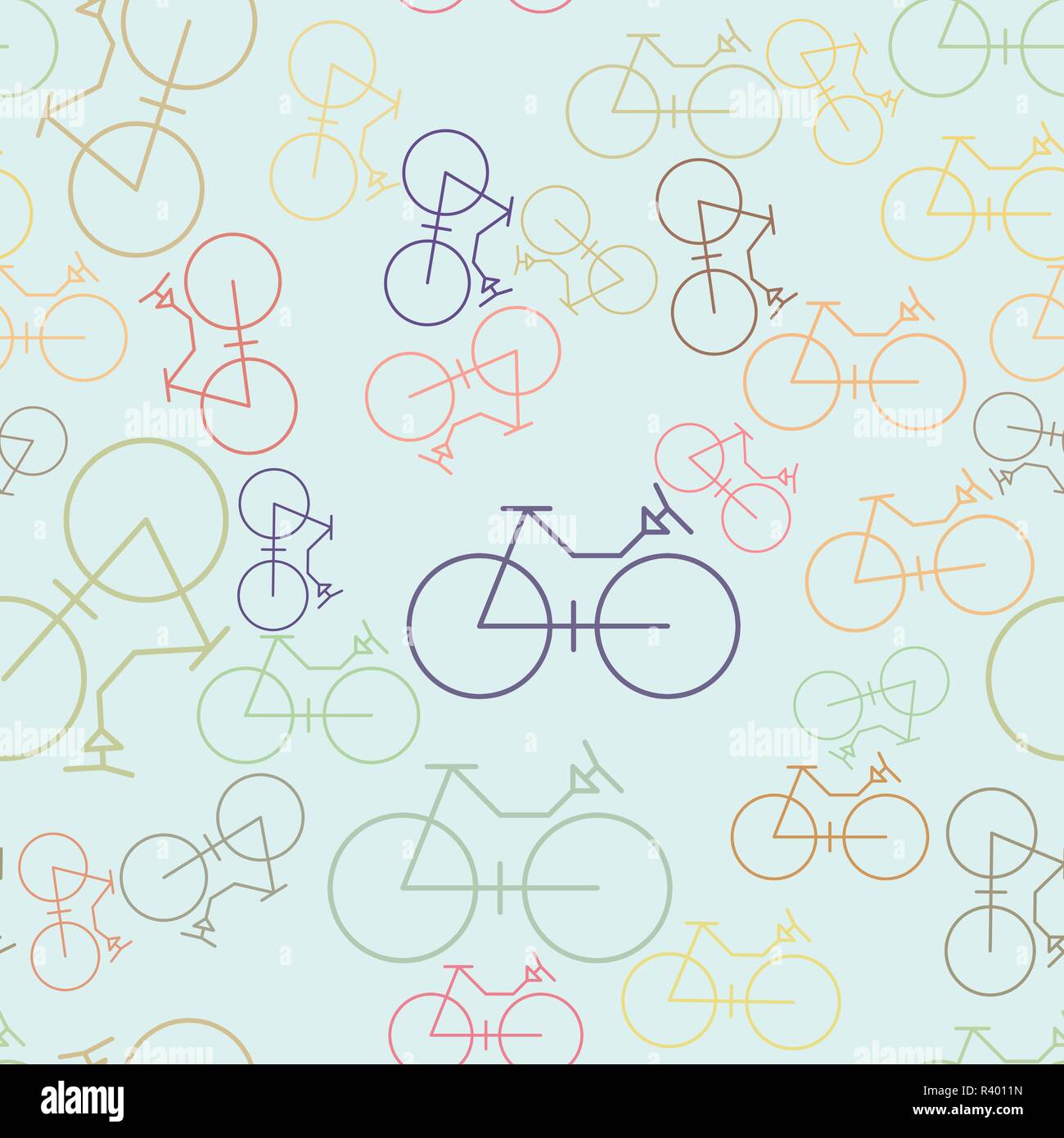 Seamless background or backdrop, outline of bicycle hand drawn, good ...