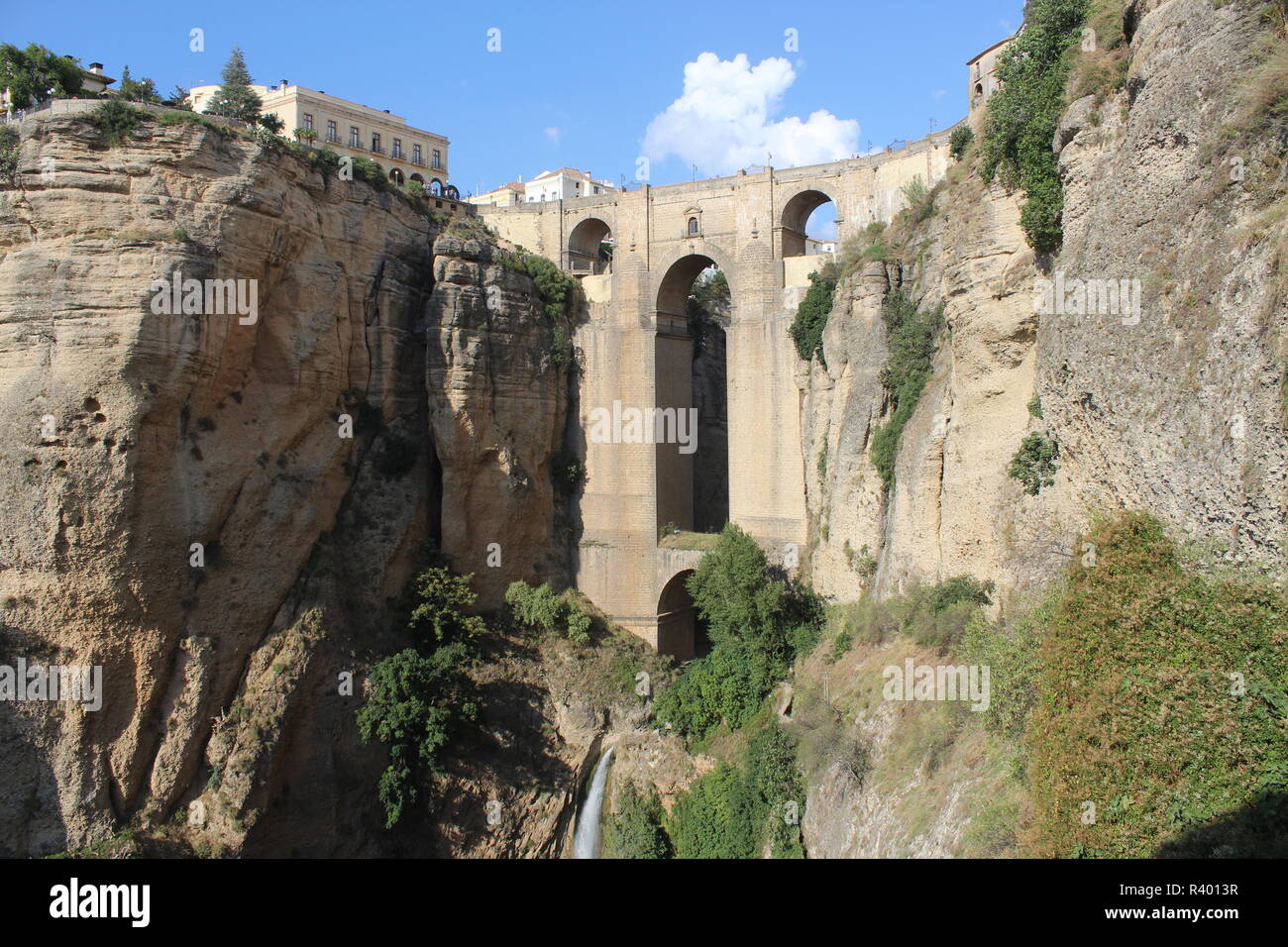 The Puente Nuevo, the new bridge, in Ronda, Andalucia, Spain, from ...