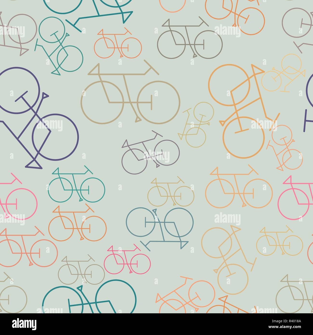 Seamless abstract outline of bicycle illustrations background. Cartoon ...