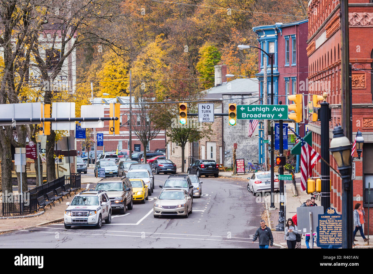 USA, Pennsylvania, Jim Thorpe, town buildings Stock Photo - Alamy