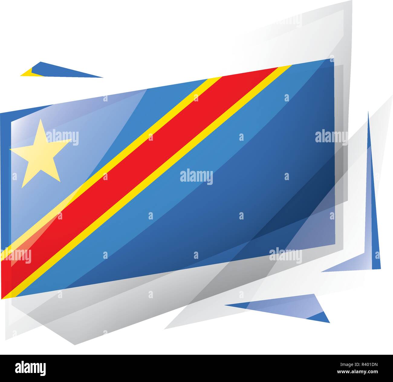 Democratic Republic of the Congo flag, vector illustration on a white ...