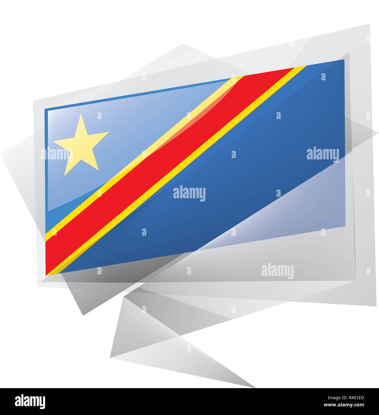 Democratic Republic of the Congo flag, vector illustration on a white ...