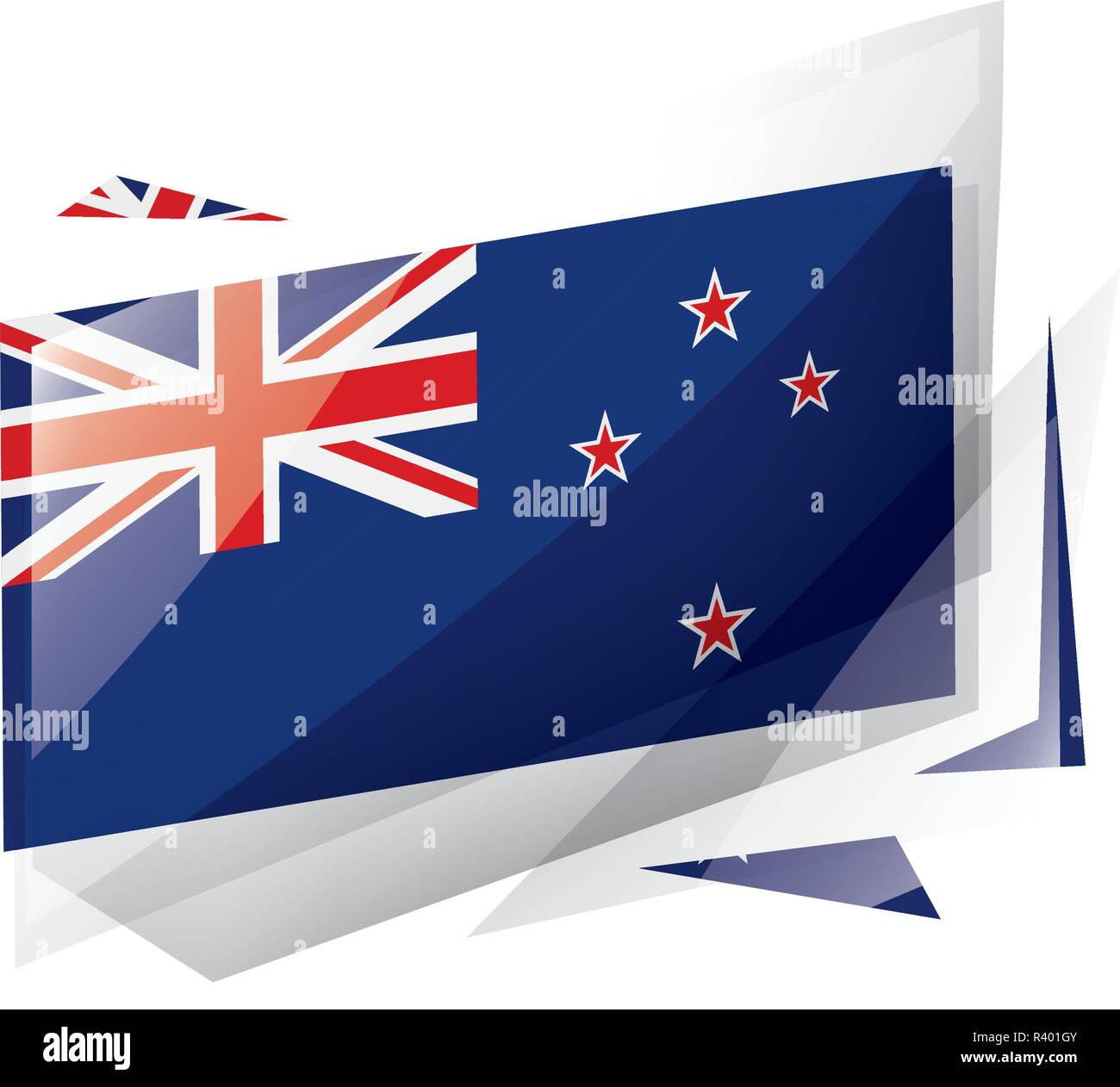 New Zealand flag, vector illustration on a white background Stock ...