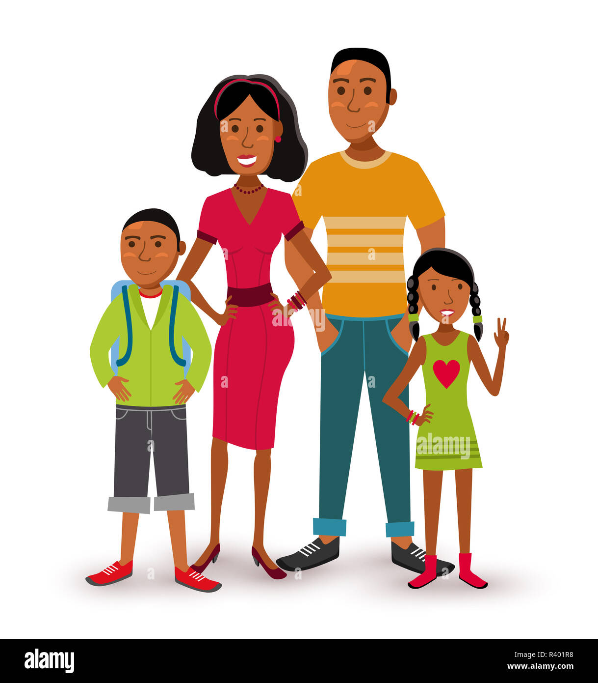 4 Person Family Clipart Cute