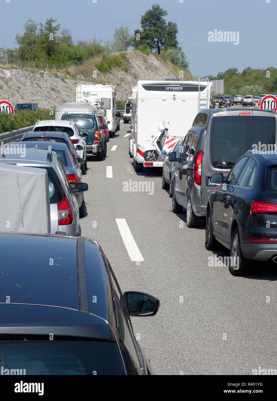 Traffic jam on the motorway Stock Photo - Alamy