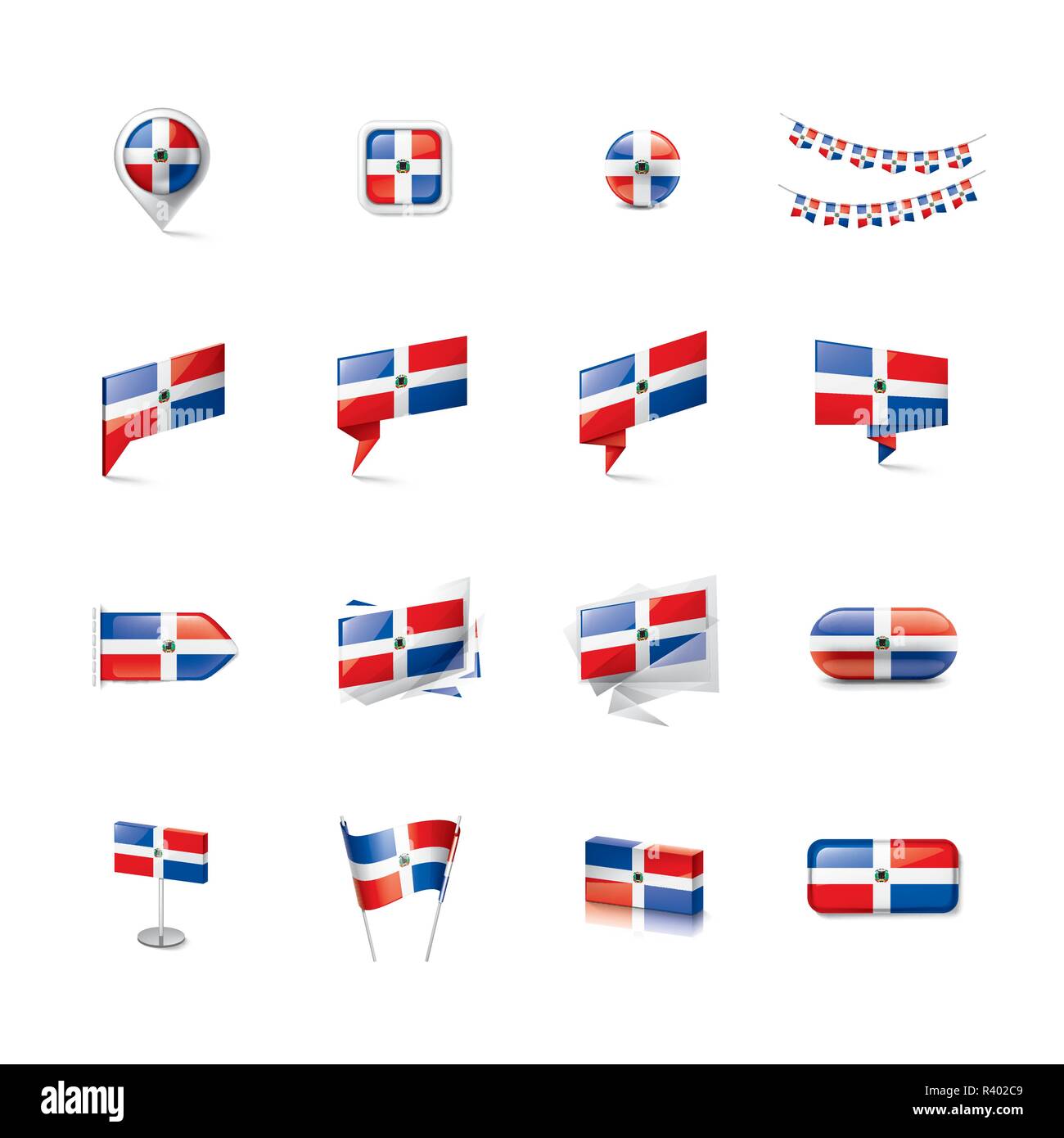Dominicana flag, vector illustration on a white background Stock Vector ...
