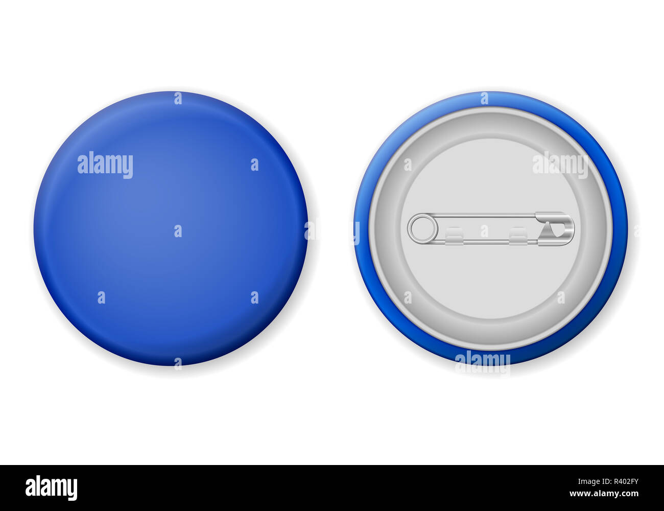 White pin badge mockup Cut Out Stock Images & Pictures - Alamy