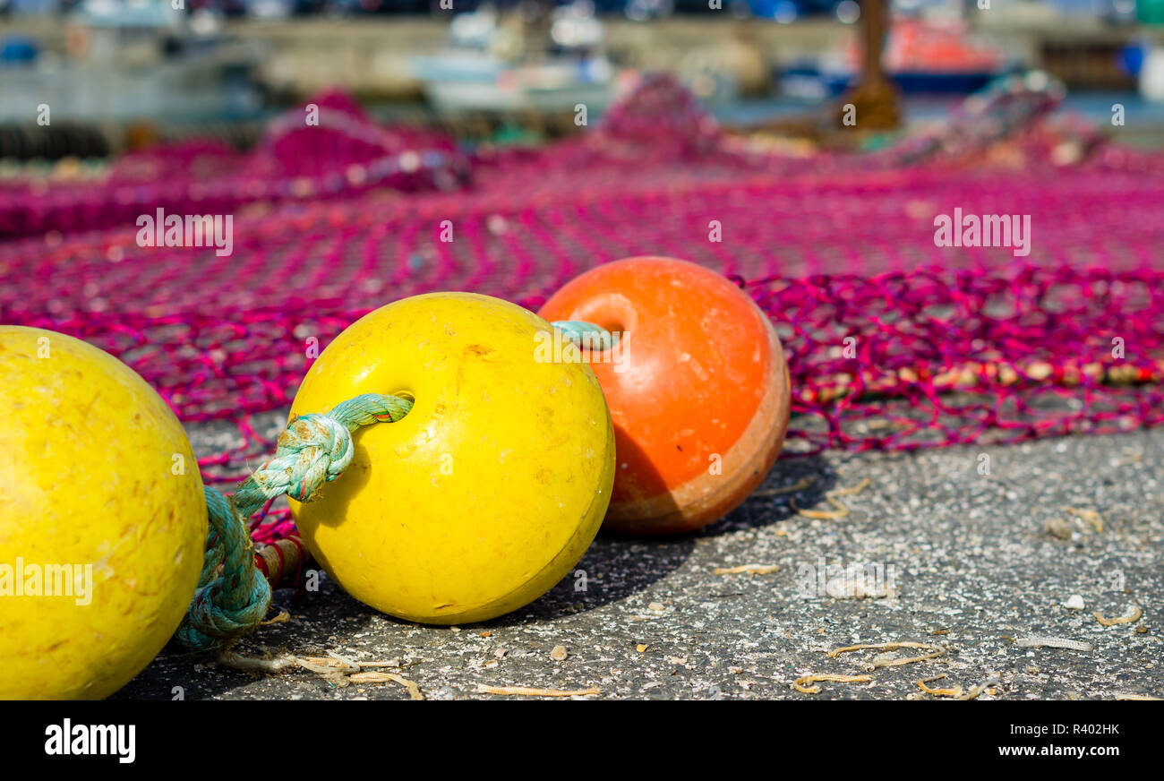 Commercial fishing nets cork floats hi-res stock photography and images ...