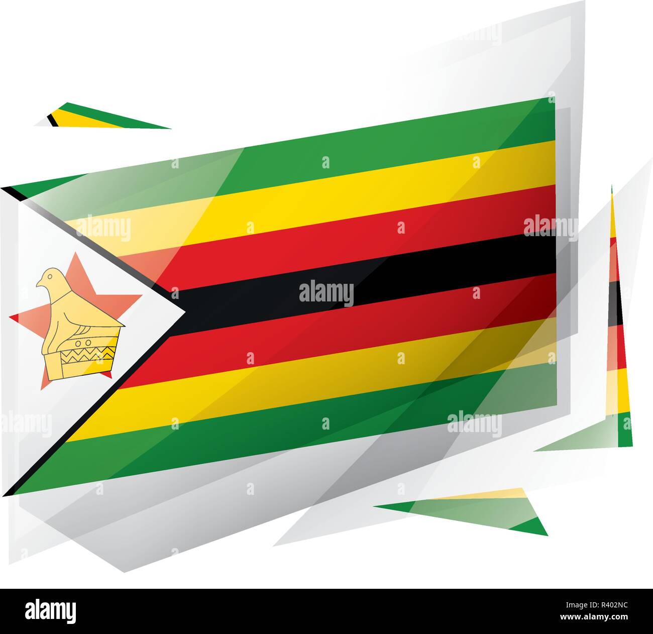 Zimbabwe flag, vector illustration on a white background Stock Vector ...