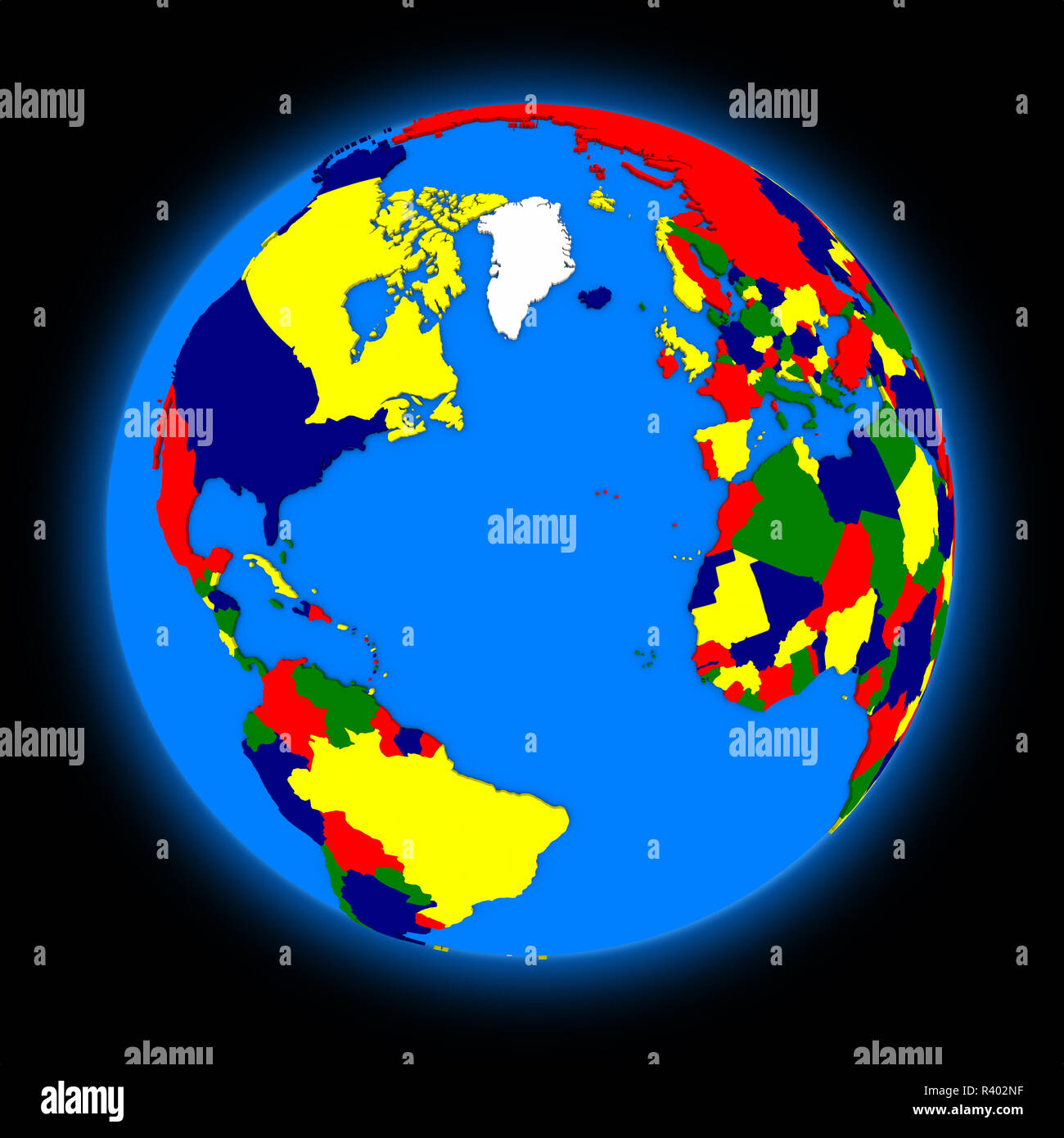Earth Globe Northern Hemisphere High Resolution Stock Photography and ...