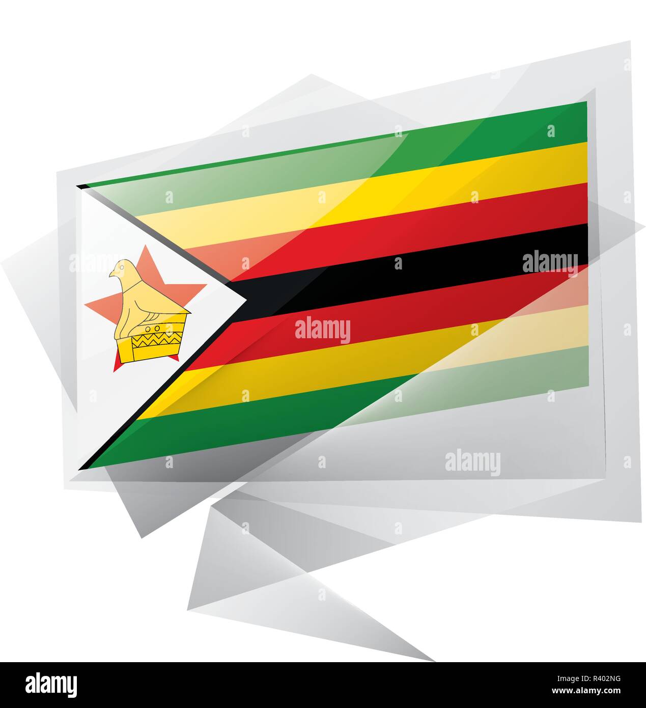 Zimbabwe flag, vector illustration on a white background Stock Vector ...