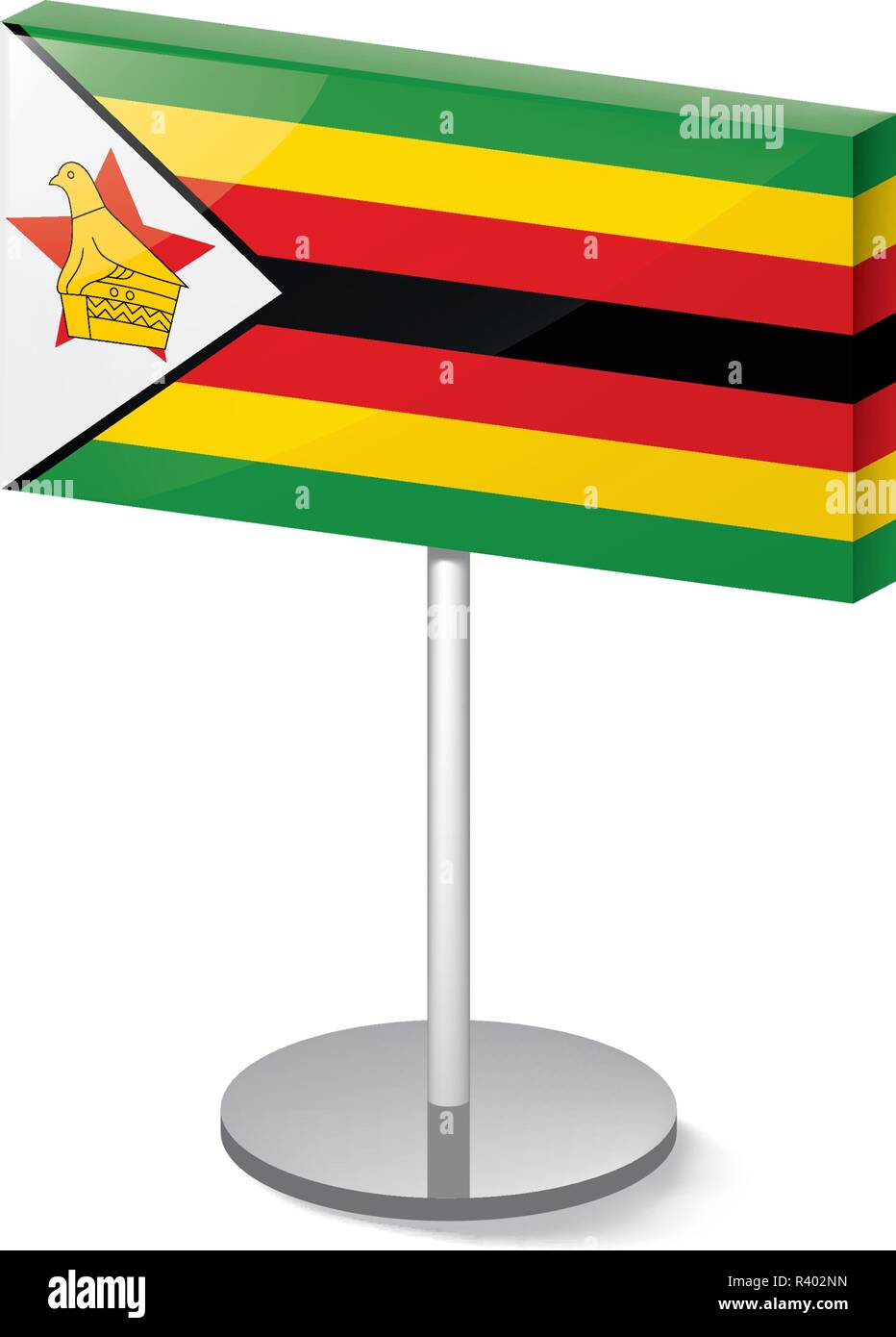 Zimbabwe flag, vector illustration on a white background Stock Vector ...