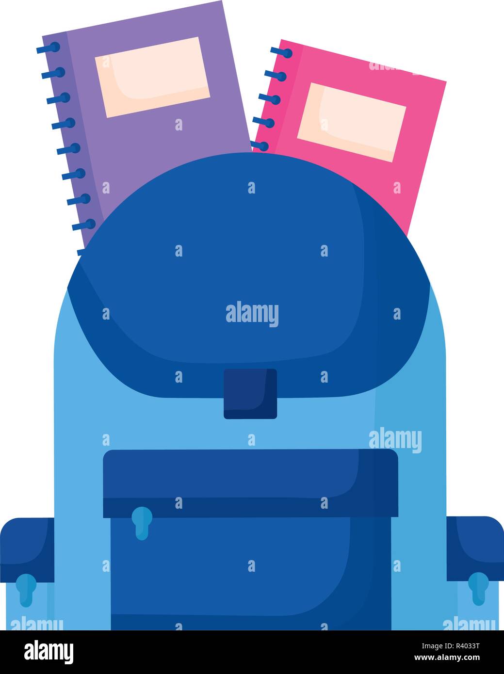 backpack and notebooks education supplies school vector illustration ...