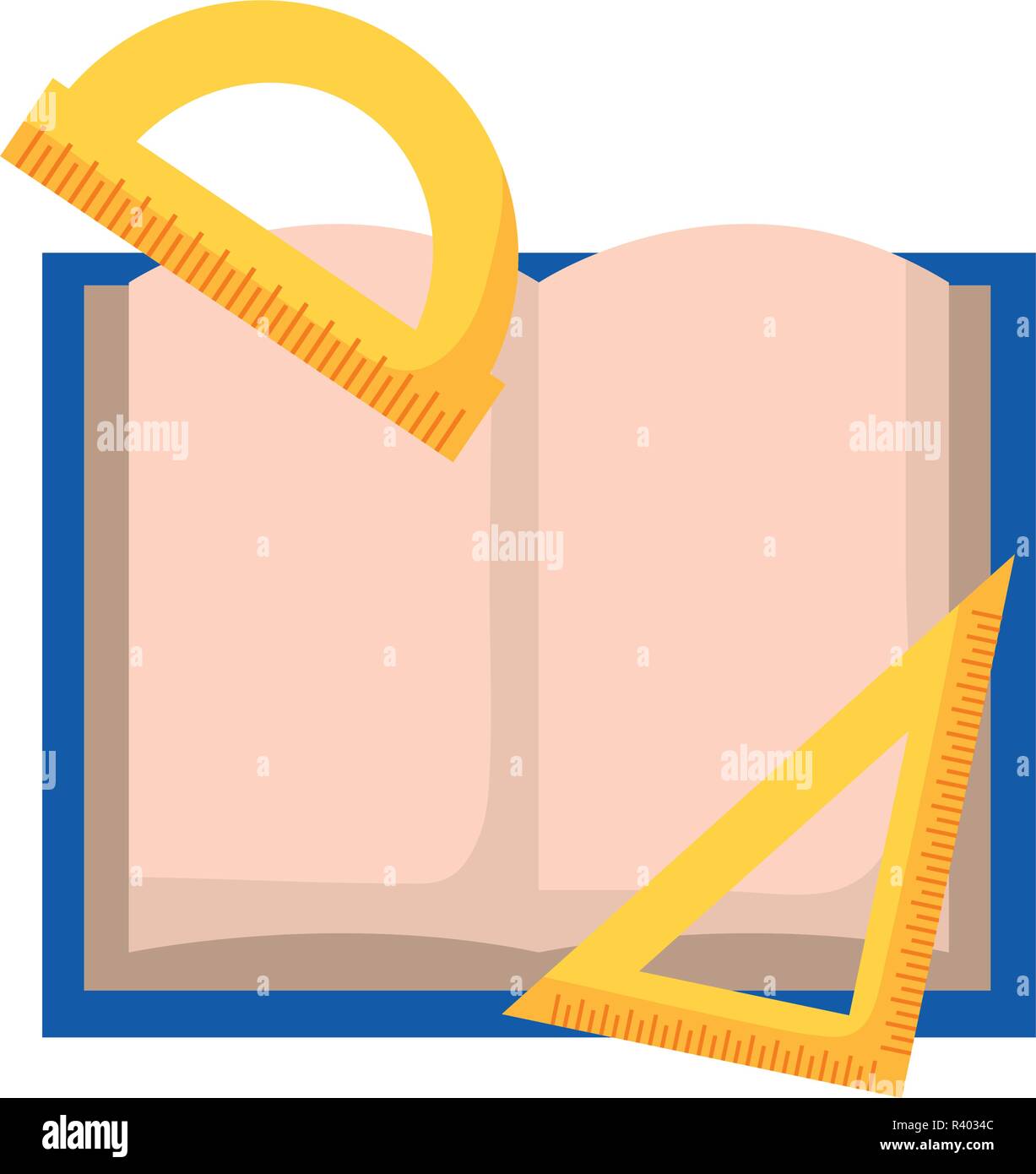 book protractor ruler education supplies school vector illustration ...