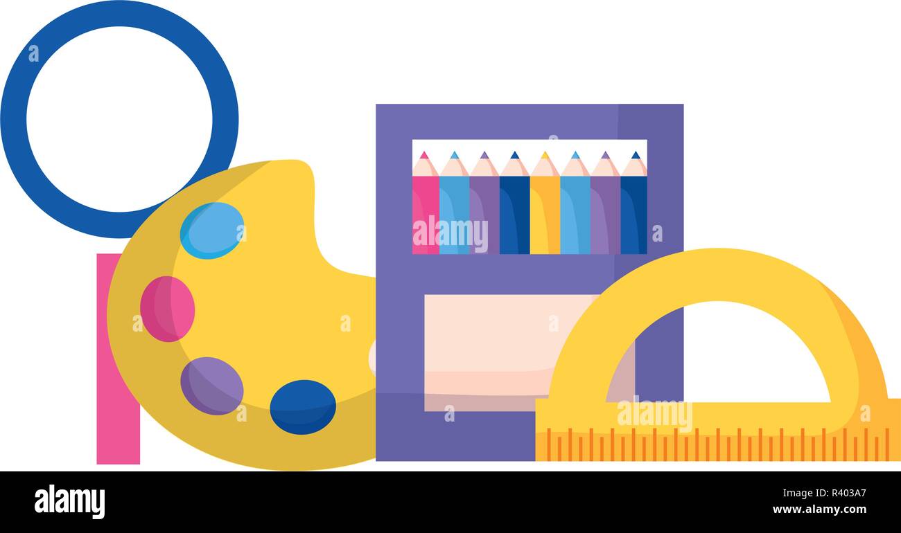 protractor color palette magnifying glass education supplies school ...