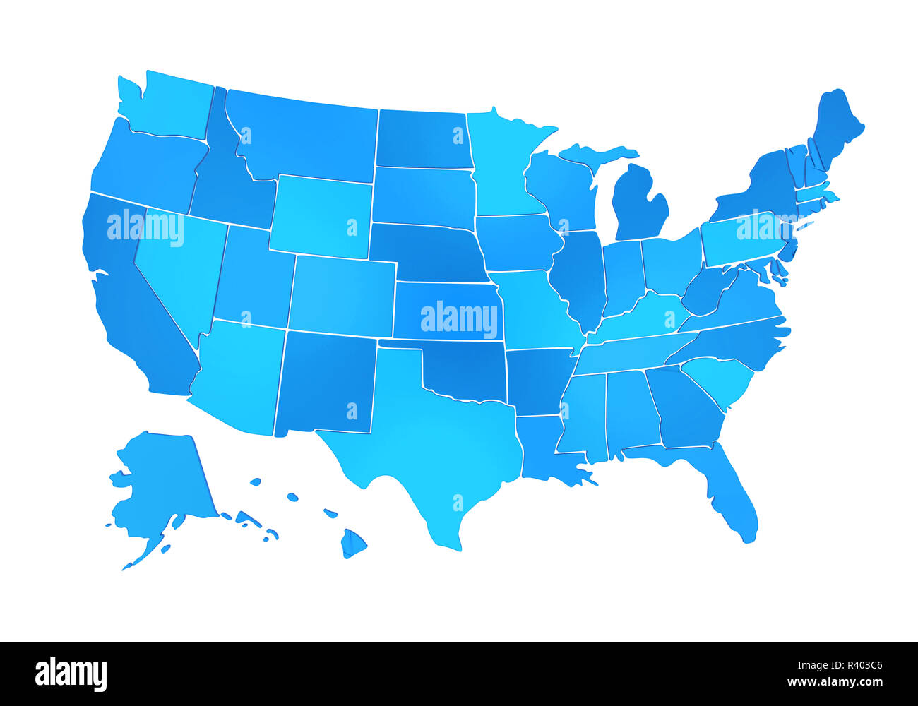States of america map Cut Out Stock Images & Pictures - Alamy