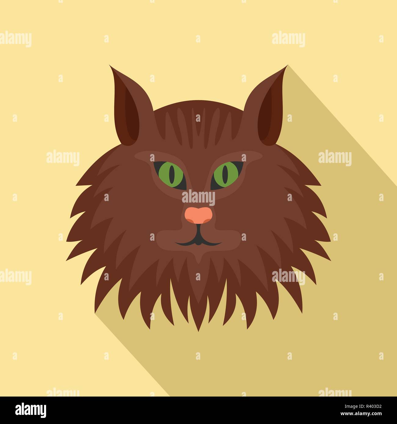 Cat head icon. Flat illustration of cat head vector icon for web design ...