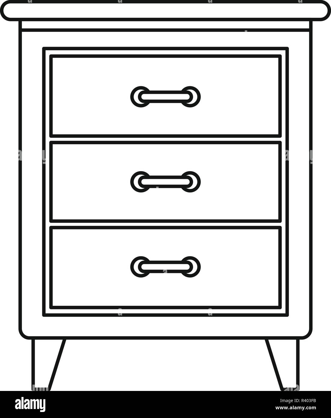 Night stand icon. Outline illustration of night stand vector icon for ...