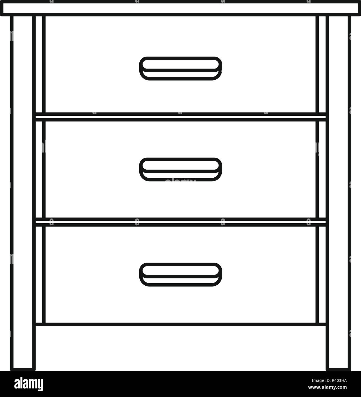 Drawer icon. Outline illustration of drawer vector icon for web design ...