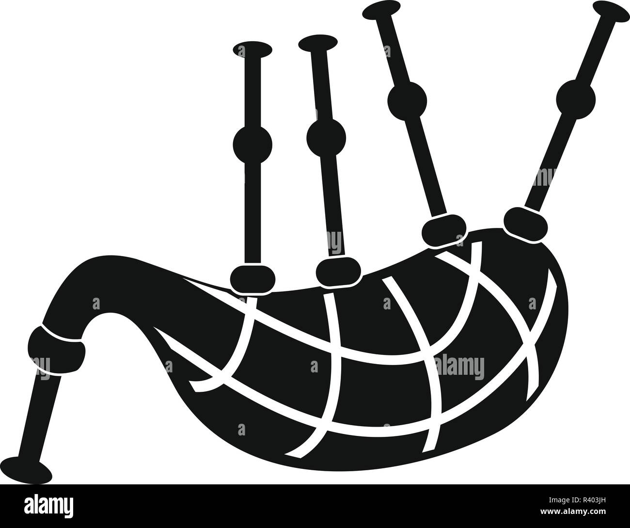 Stripped bagpipes icon. Simple illustration of stripped bagpipes vector ...