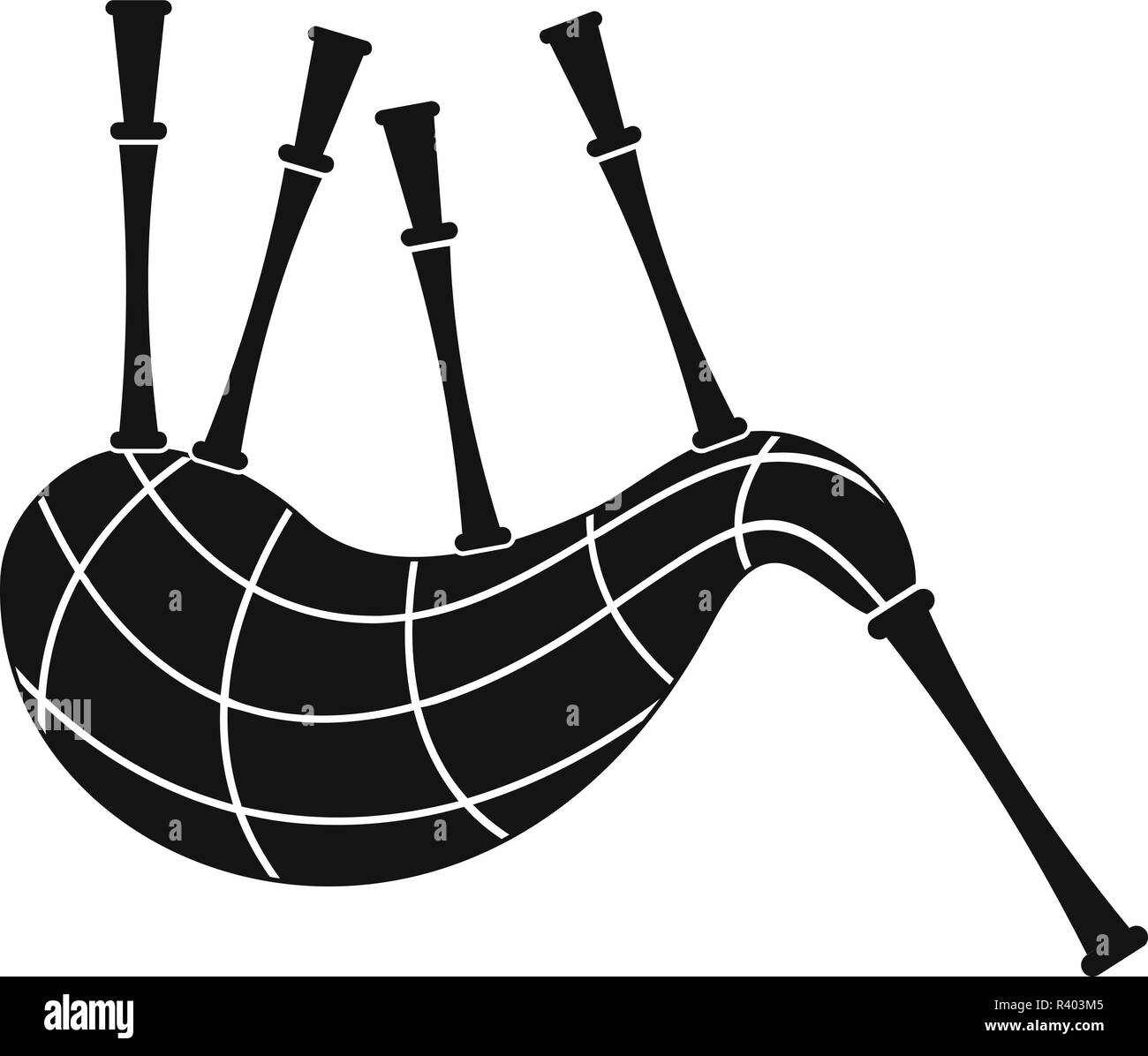 Musical bagpipes icon. Simple illustration of musical bagpipes vector ...