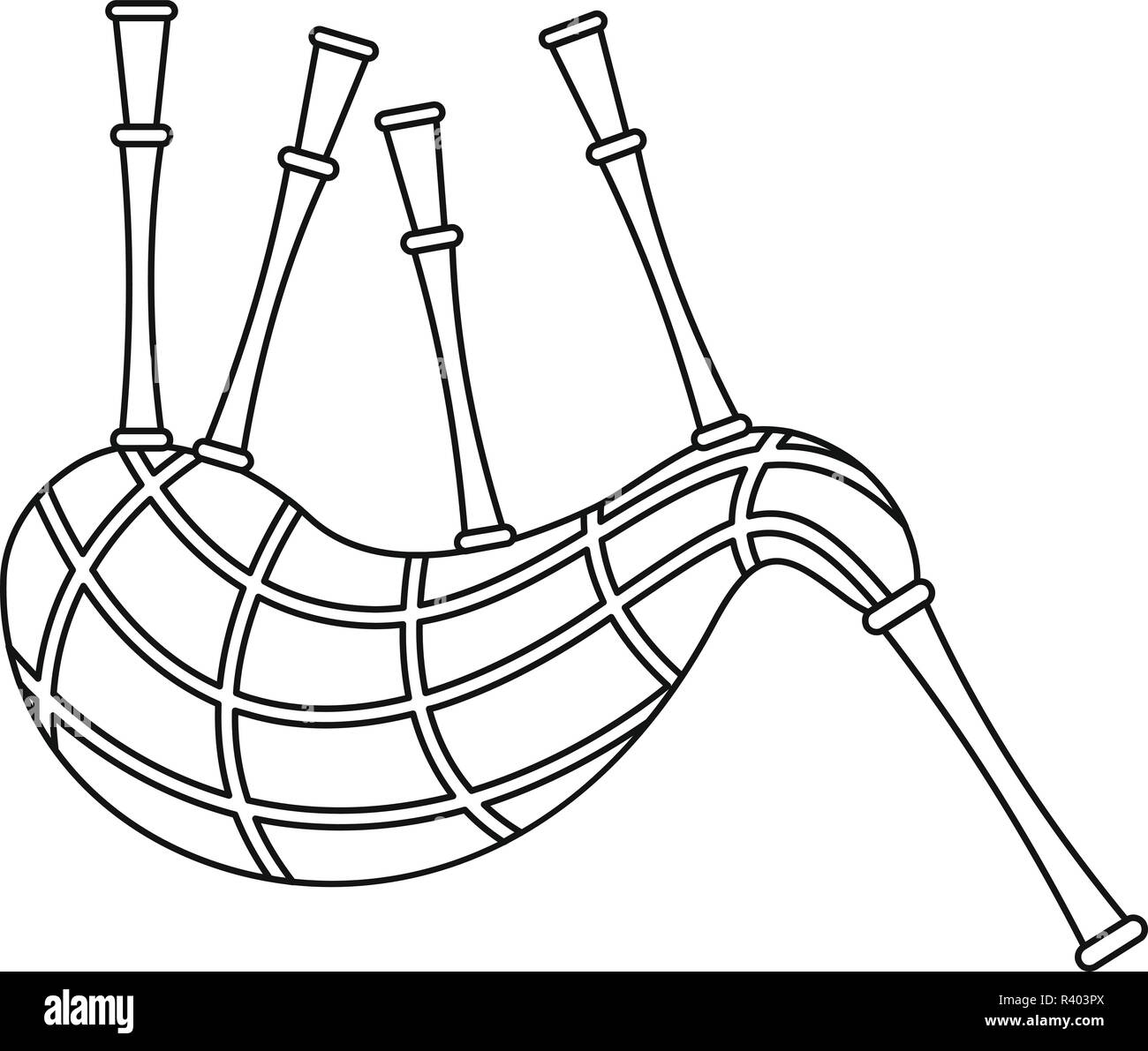 Musical bagpipes icon. Outline illustration of musical bagpipes vector ...